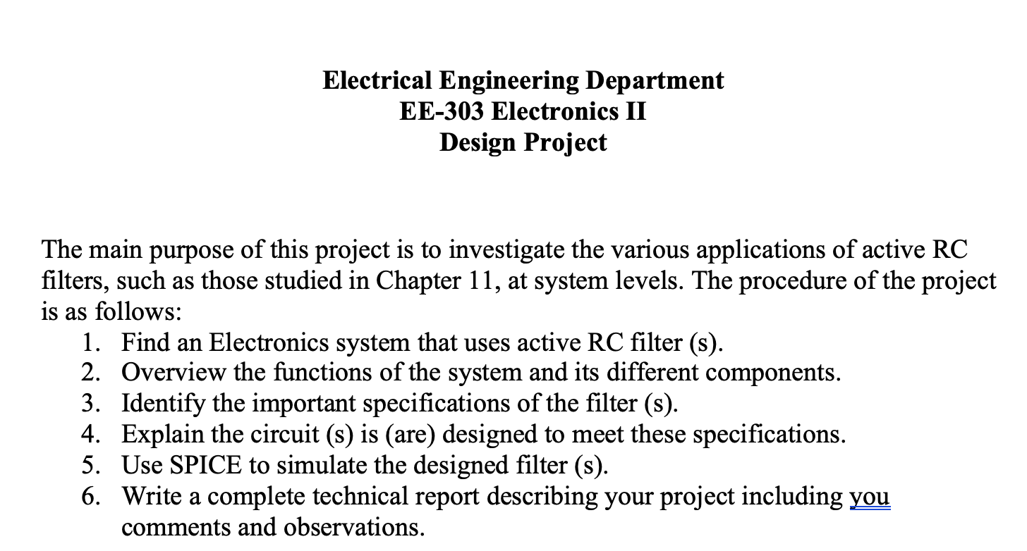 Electrical Engineering Department EE-303 Electronics | Chegg.com
