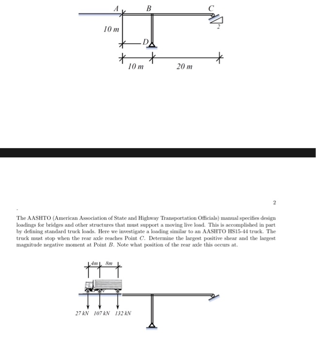 10 m 10 m 20 m The AASHTO (American Association of | Chegg.com