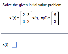 Solved Solve the given initial value problem. | Chegg.com