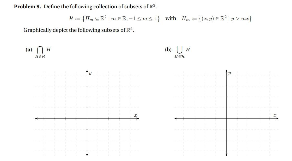 Solved Problem 9. Define the following collection of subsets | Chegg.com