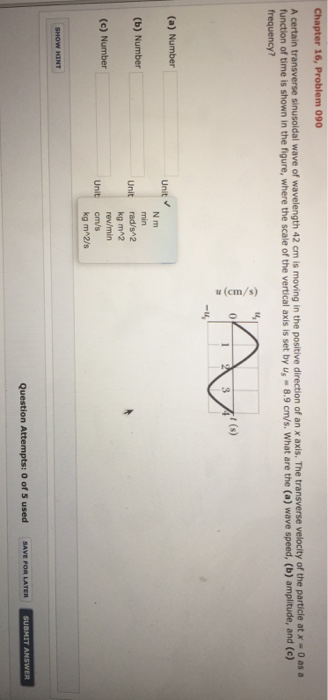 Solved A certain transverse sinusoidal wave of wavelength 42 | Chegg.com