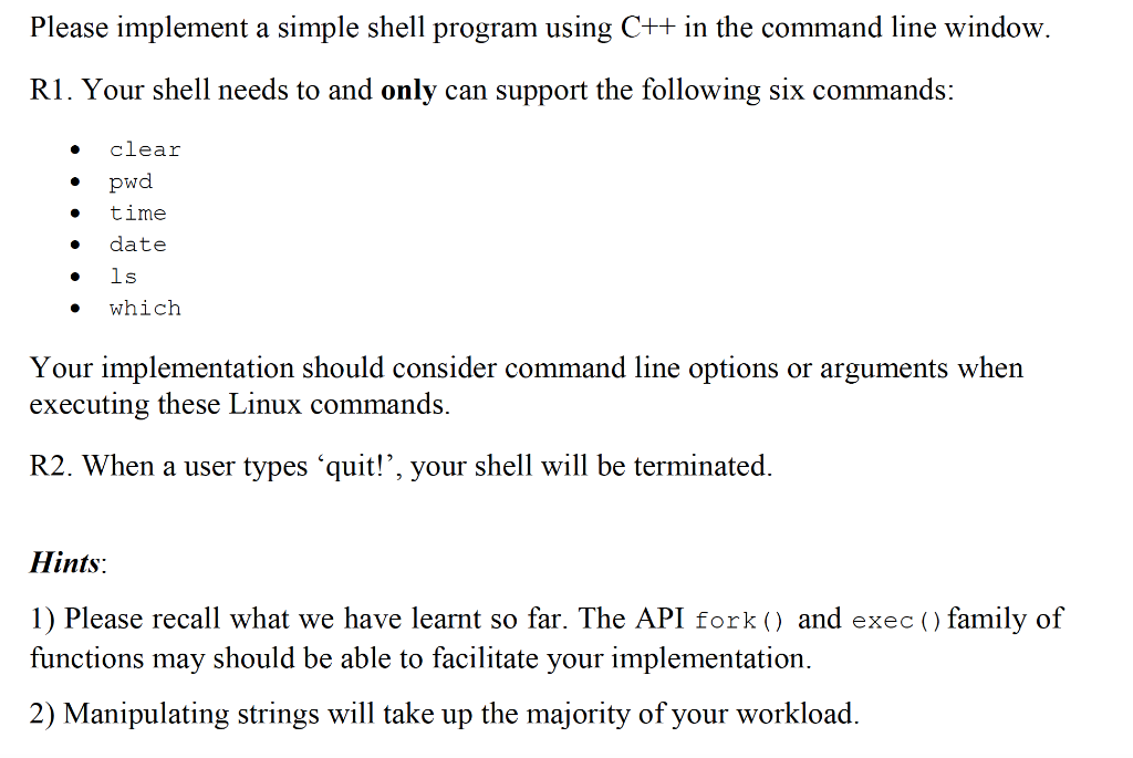 Solved Please create c++ program to implement these | Chegg.com