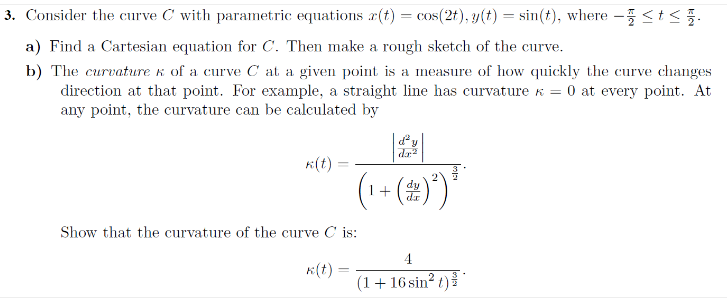 Solved Consider the curve C with parametric equations | Chegg.com