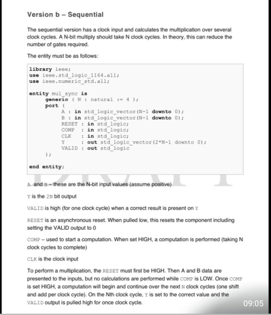 2. VHDL Task 02 - N-bit binary multiplier Your task | Chegg.com