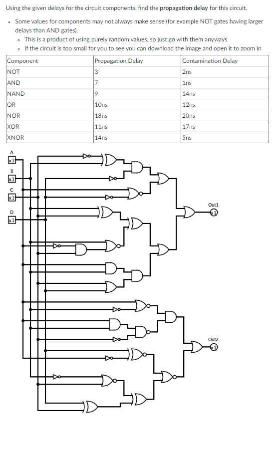 Solved please find the propagation delay for this circuit. | Chegg.com