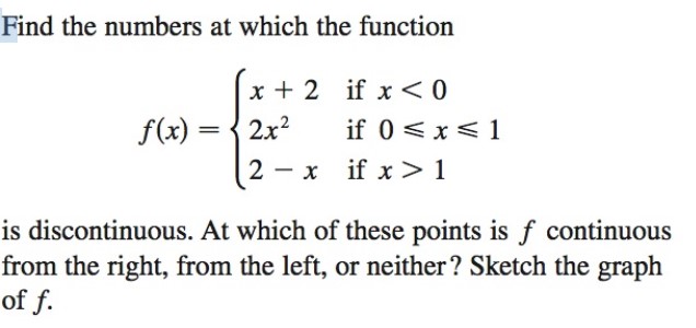 Solved Find the numbers at which the function | Chegg.com