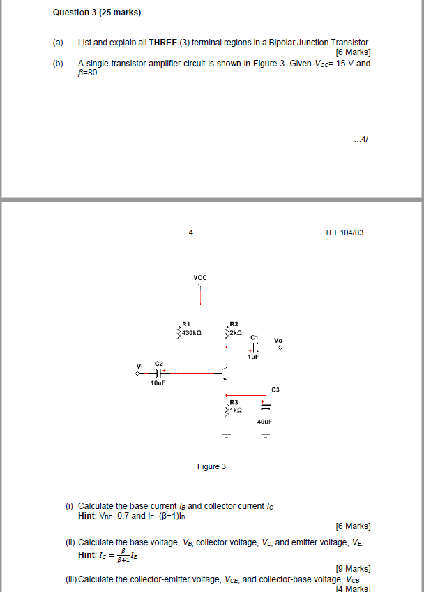 Solved (a) List and explain all THREE (3) terminal regions | Chegg.com