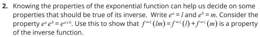 Knowing the properties of the exponential function | Chegg.com