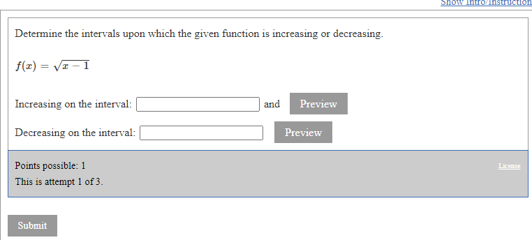 Solved Show Intro/Instruction Determine the intervals upon | Chegg.com