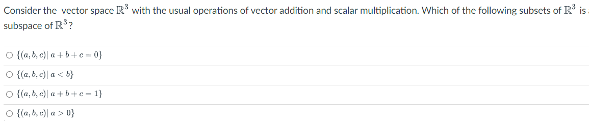 Solved Consider the vector space R3 with the usual | Chegg.com
