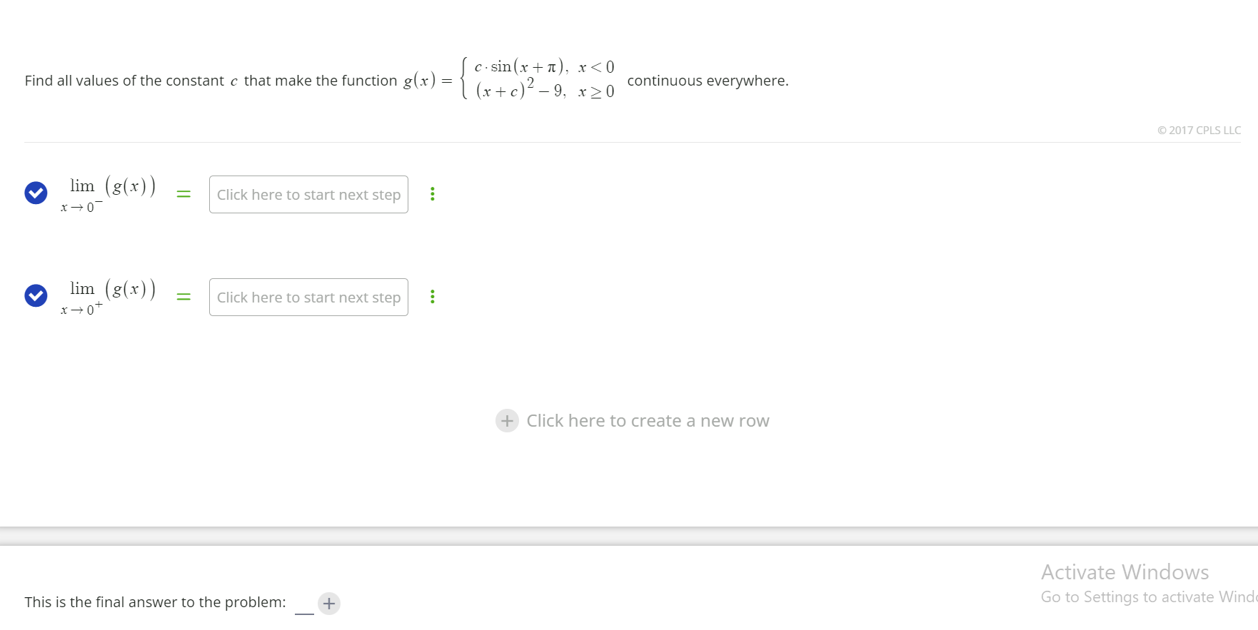 Solved Find all values of the constant c that make the | Chegg.com
