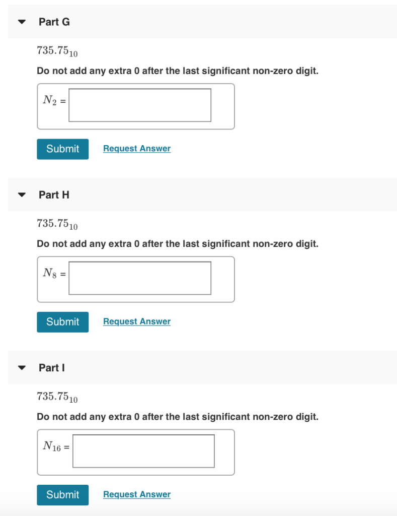 Solved Express the following decimal numbers in binary, | Chegg.com