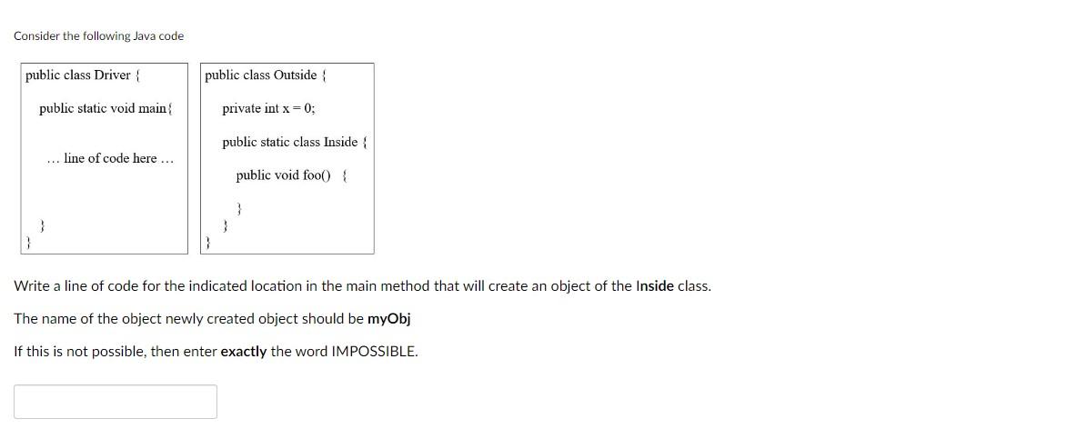 Solved Consider The Following Java Code Begin Tabular L 