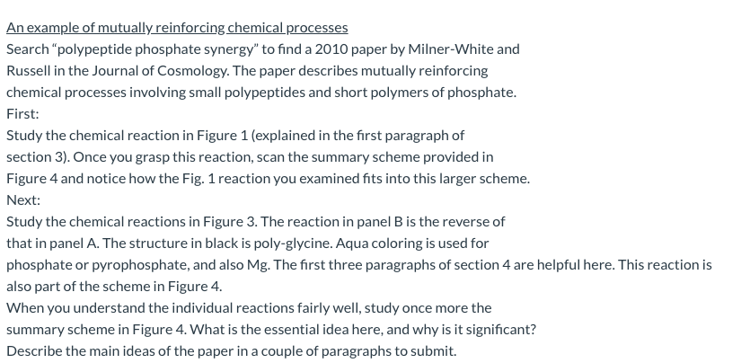 An example of mutually reinforcing chemical processes | Chegg.com