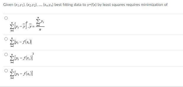 Solved Given (x1,y1),(x2,y2),dots,(xn,yn) ﻿best fitting data | Chegg.com