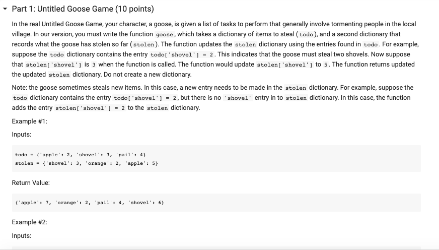 Solved Part 1: Untitled Goose Game (10 points) In the real | Chegg.com