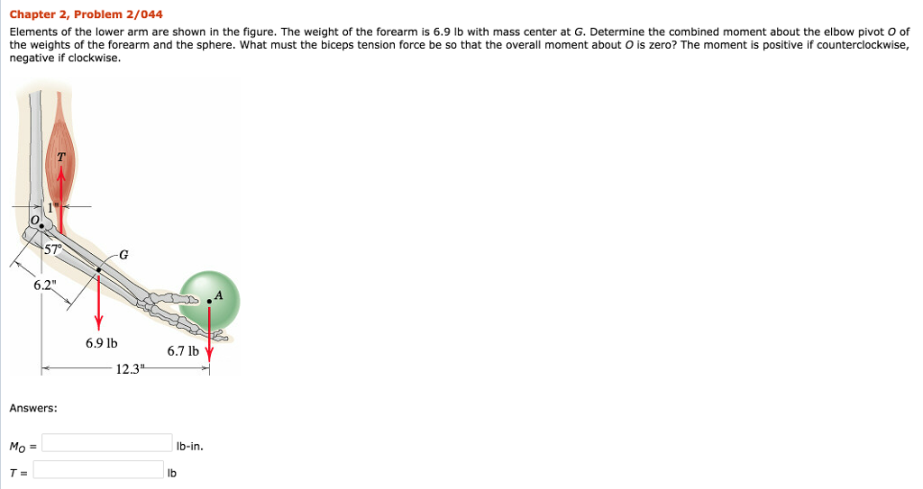 Solved Chapter 2, Problem 2/044 Elements of the lower arm | Chegg.com