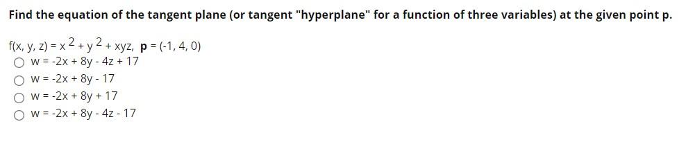 Solved Find the equation of the tangent plane (or tangent | Chegg.com