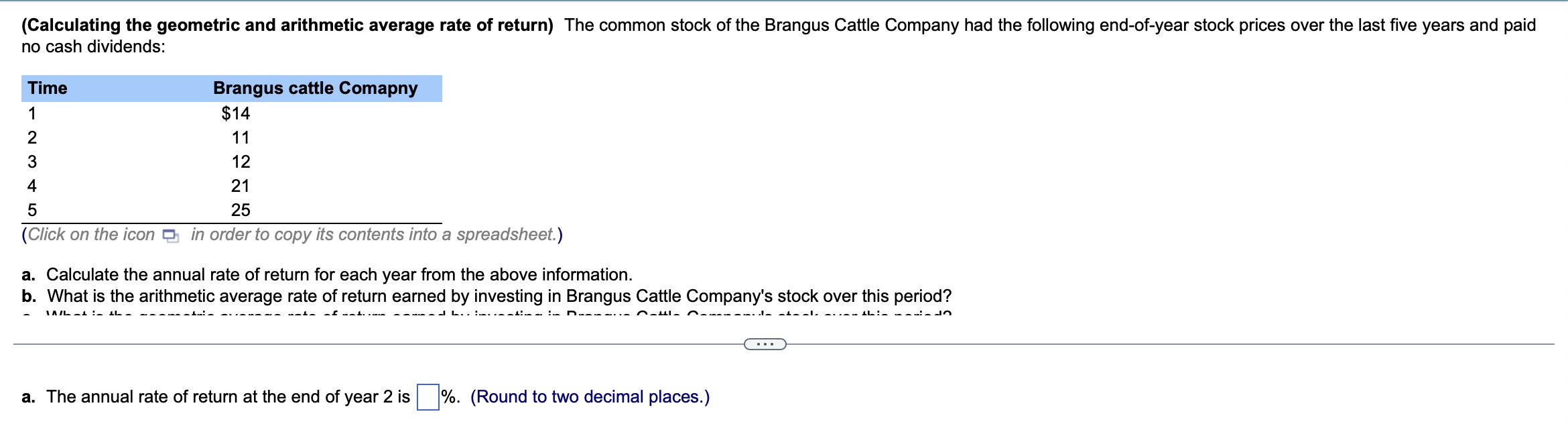 Solved (Calculating the geometric and arithmetic average | Chegg.com