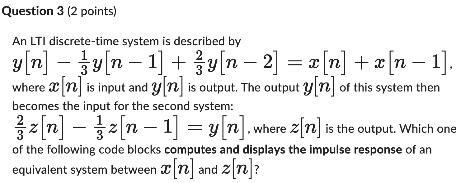 Solved An LTI discrete-time system is described by | Chegg.com