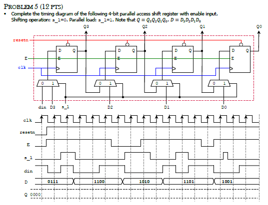 Solved PROBLEM 5 (12 PTS) Complete the timing diagram of | Chegg.com