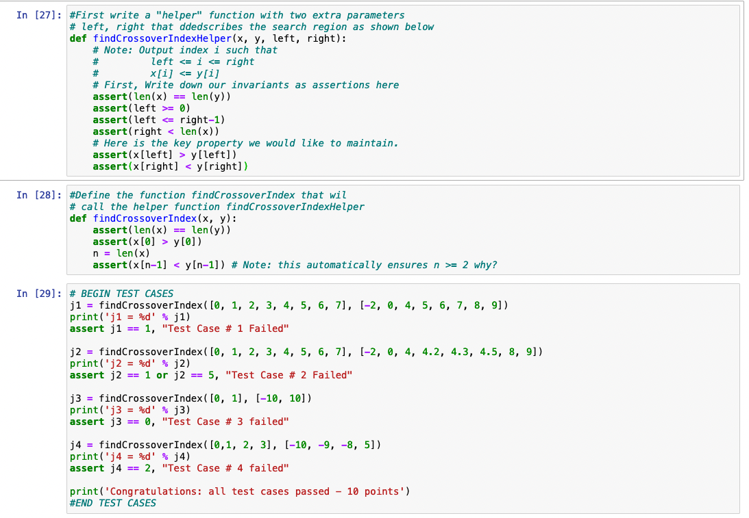 Solved Problem 1: Find Crossover Indices. You are given data | Chegg.com