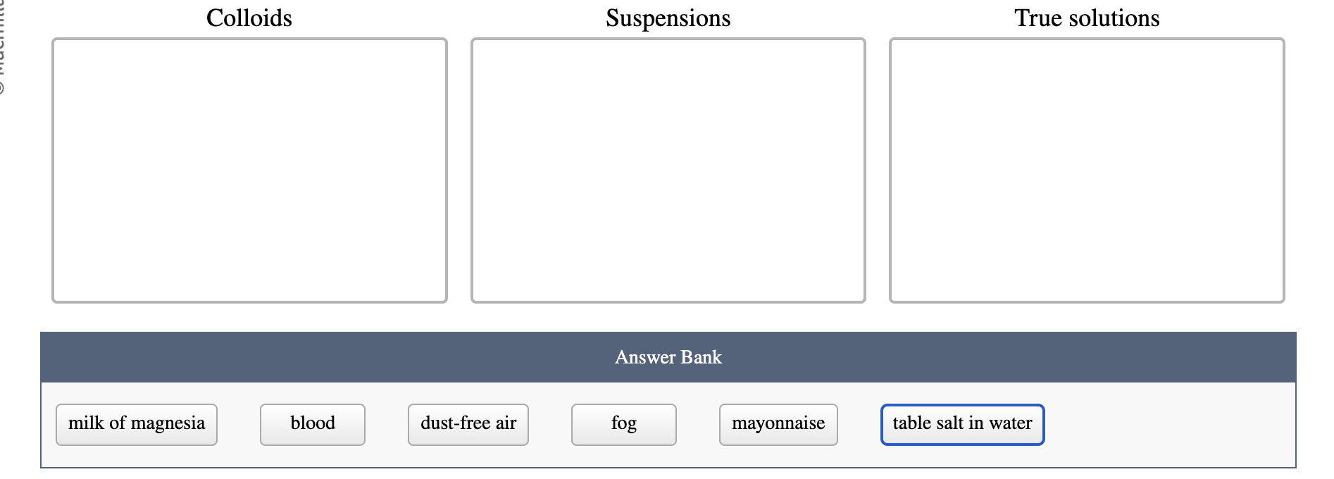 Solved categorize the solutions | Chegg.com