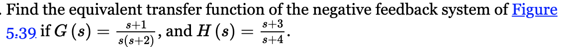 Solved Find the equivalent transfer function of the negative | Chegg.com