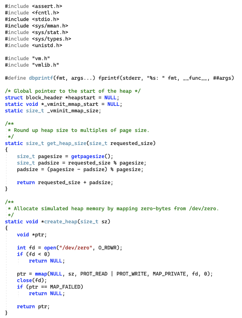 Solved Implementing vmalloc void *vmalloc(size_t | Chegg.com