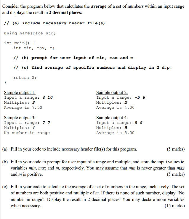 Solved Consider the program below that calculates the | Chegg.com