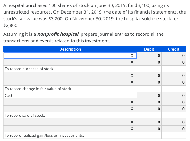 Solved Journal entries to record investment transactions A | Chegg.com