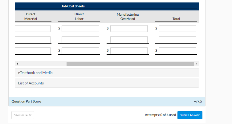 \begin{tabular}{cc} \hline Direct Material & Direct | Chegg.com