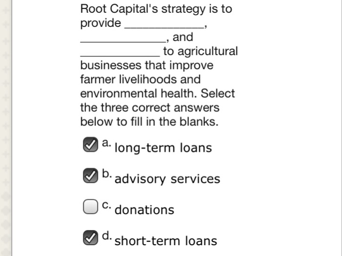 Using the Root Capital spreadsheet data, can you | Chegg.com