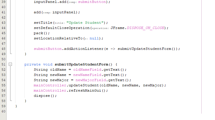 Solved I have a code about student list + major, it's about | Chegg.com
