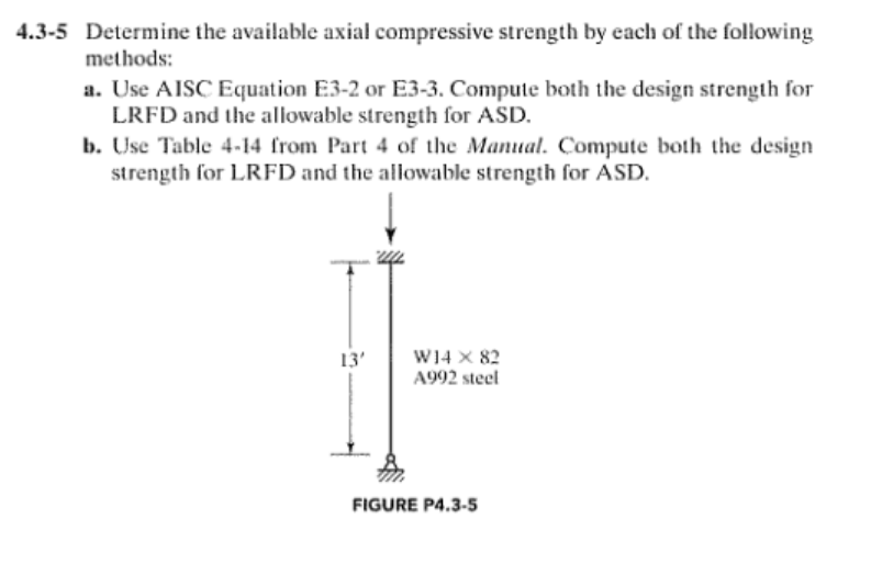 Solved 4.3-5 Determine the available axial compressive | Chegg.com