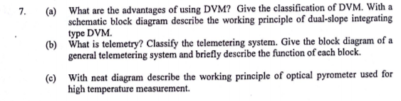 Solved 7. (a) What are the advantages of using DVM? Give the | Chegg.com