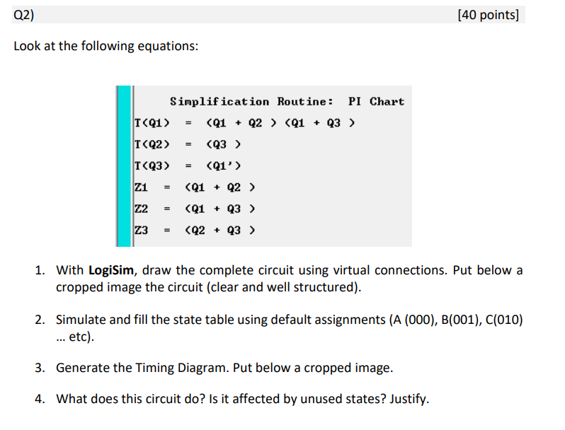 Solved Q2) (40 points) Look at the following equations: | Chegg.com