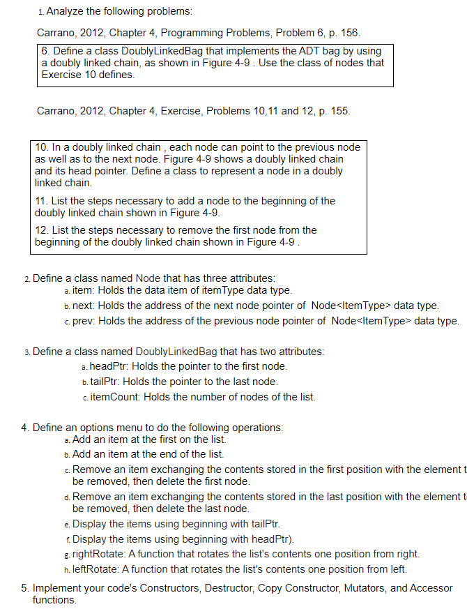 Solved 1. Analyze the following problem: Koffman,Wolfgang, | Chegg.com