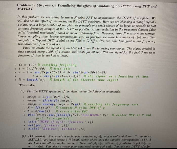 Solved Problem 1. (40 points): Visualizing the effect of | Chegg.com