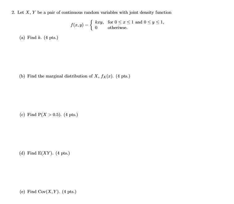 Solved 2 Let X Y Be A Pair Of Continuous Random Variables 