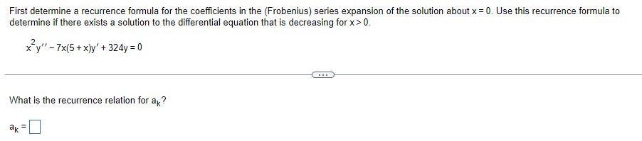 Solved First determine a recurrence formula for the | Chegg.com