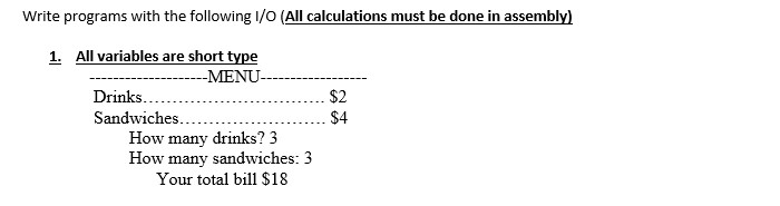Solved Calculations to be coded in Assembly x86, | Chegg.com