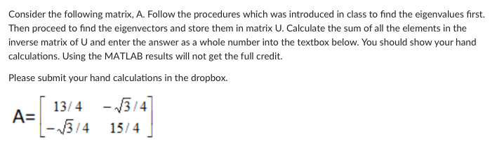 Solved Consider the following matrix, A. Follow the | Chegg.com