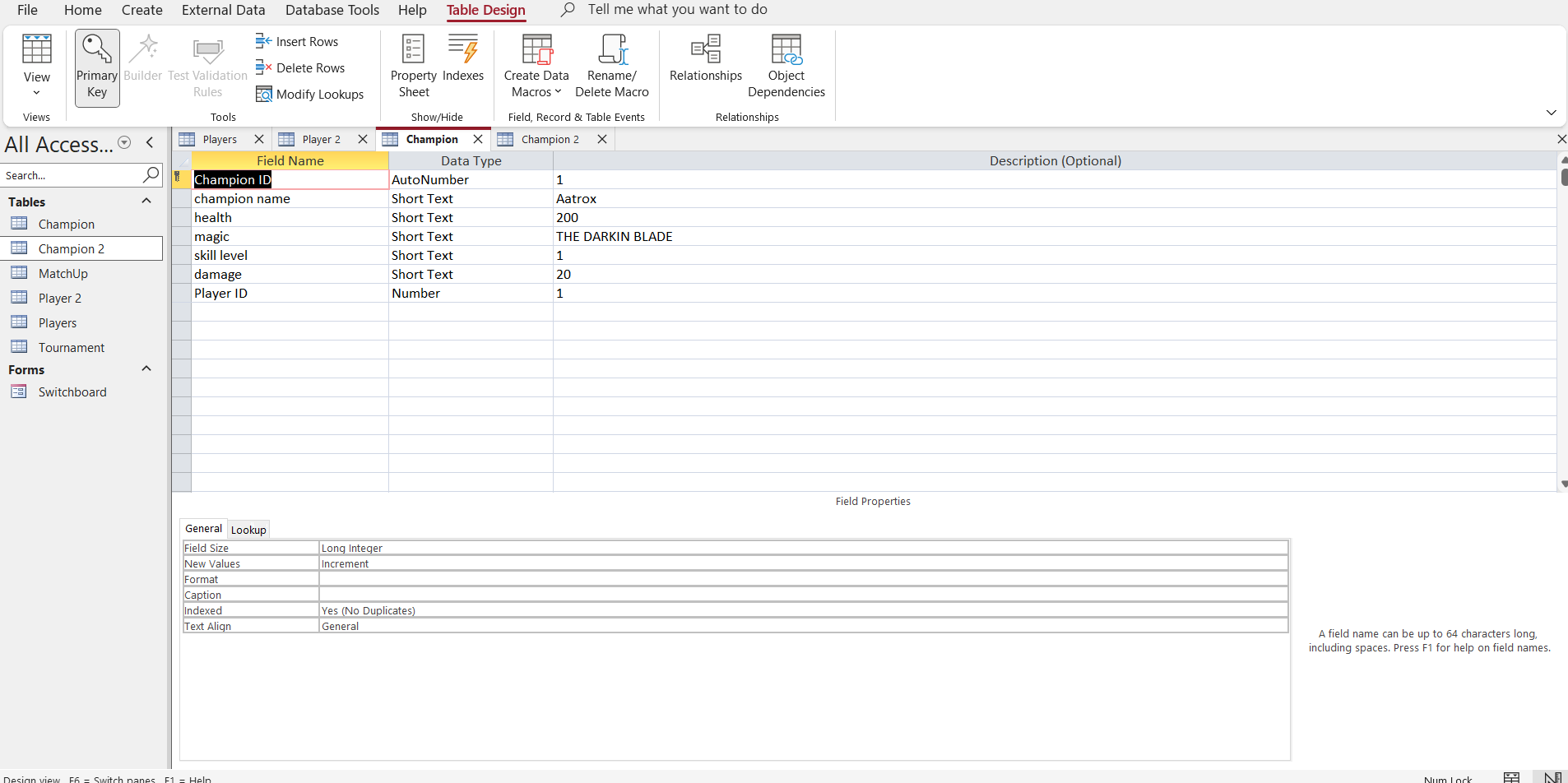 Solved |SELECT p1.name AS Player1Name, c1.champion_name AS | Chegg.com