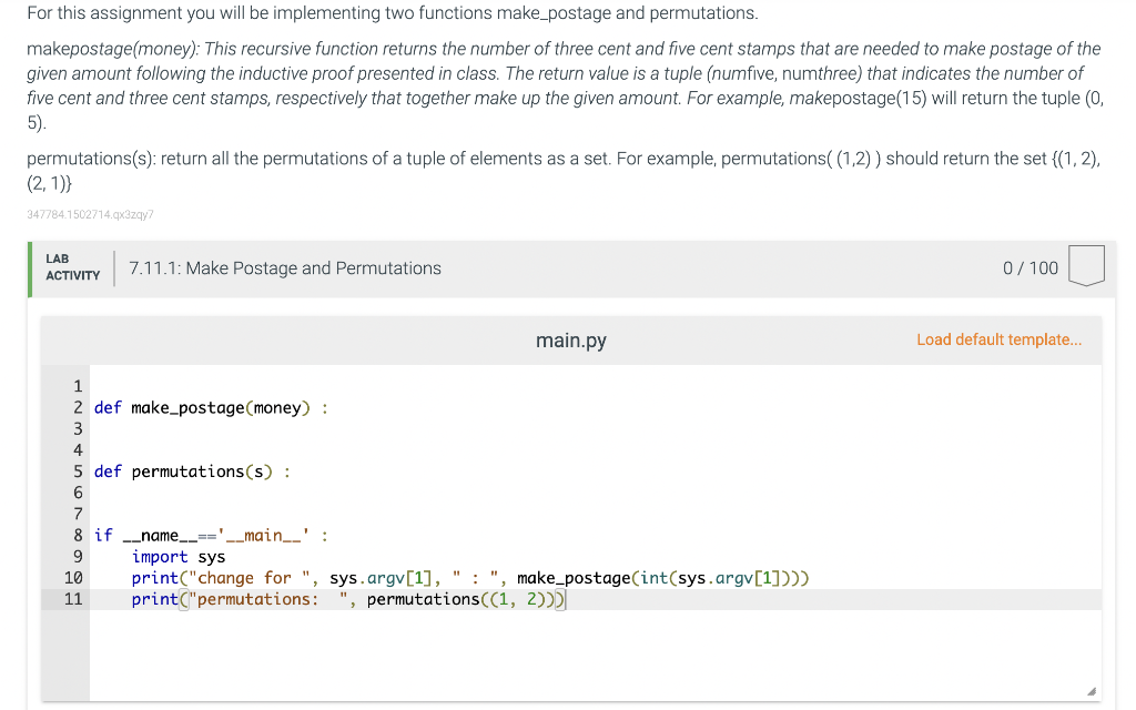 Solved For this assignment you will be implementing two | Chegg.com