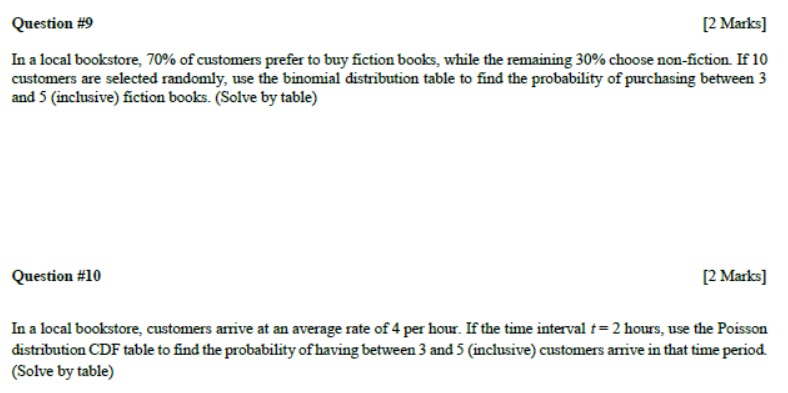 Solved Question \#9 [2 ﻿Marks] ﻿In a local bookstore, | Chegg.com