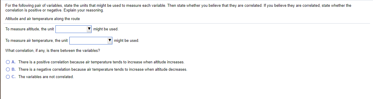 Solved For the following pair of variables, state the units | Chegg.com