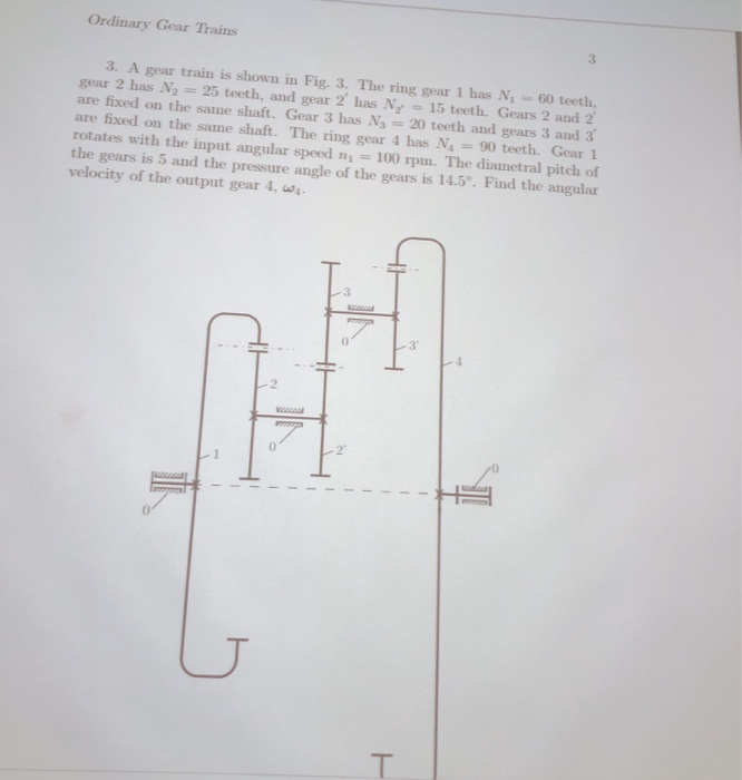 Solved Ordinary Gear Trains 3 3. A gear train is shown in | Chegg.com