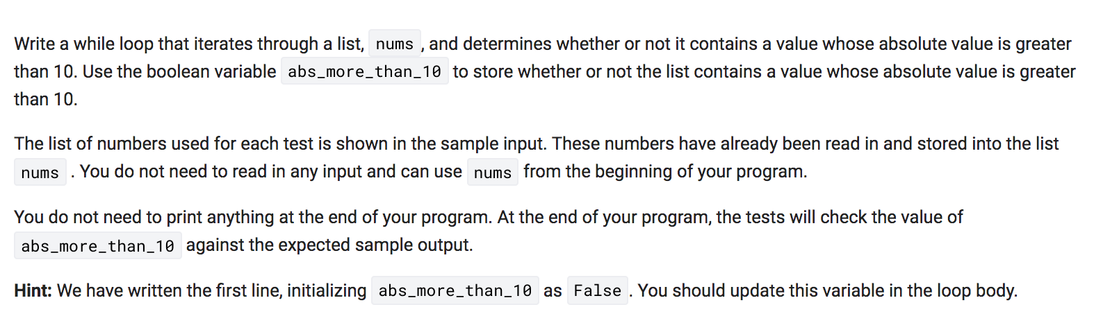 Solved Write a while loop that iterates through a list, | Chegg.com