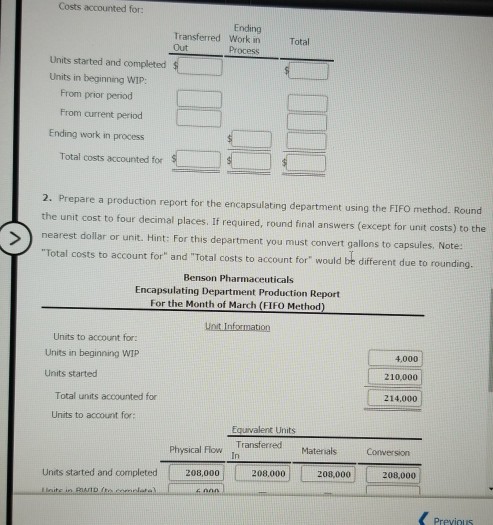 Solved (Appendix 6A) First-In, First-Out Method Benson | Chegg.com